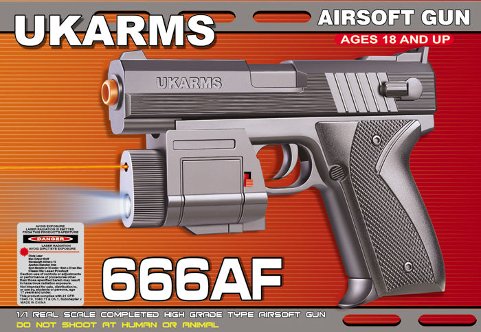 Ukarms 666Af Spring Pistol W/ Laser And Flashlight - Army AirsoftGuns