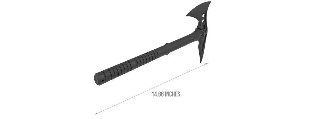Ac-879 Molle Polymer Training Dual Battle Axe W/ Pick (Black) Airsoft ...