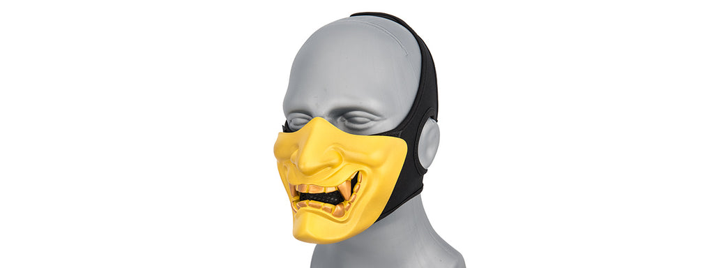 G-Force Yokai Ogre Half Face Mask W/ Soft Padding (Gold) - Army AirsoftGuns