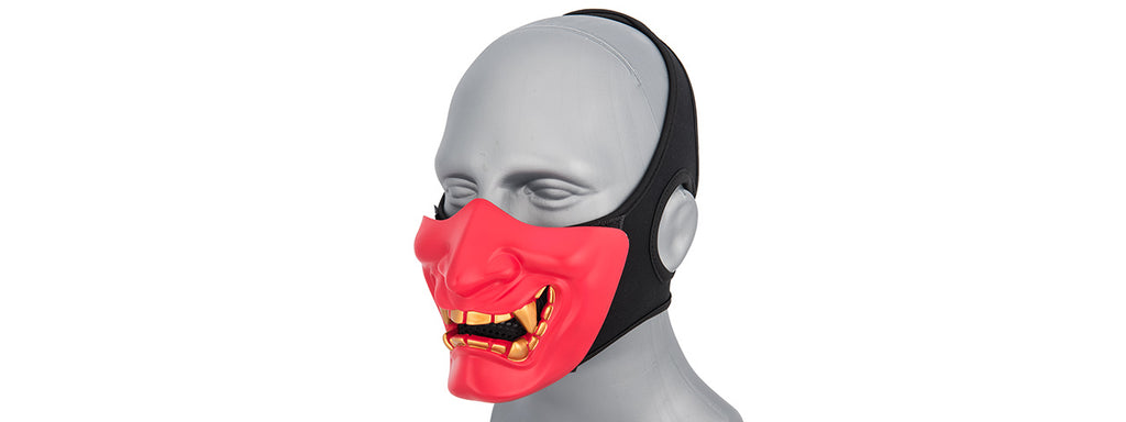 G-Force Yokai Ogre Half Face Mask W/ Soft Padding (Red/Gold) - Army ...