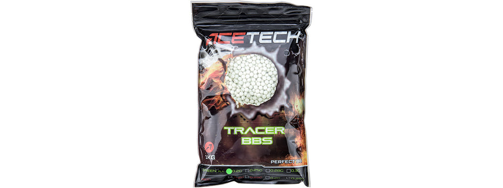 AceTech 1kg Bag of 0.20g Tracer BBs Glow in the dark green - Army ...