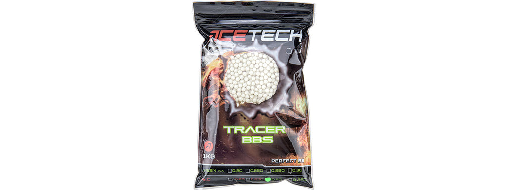 AceTech 1kg Bag of 0.20g Tracer Plastic BBs Glow in the dark green ...