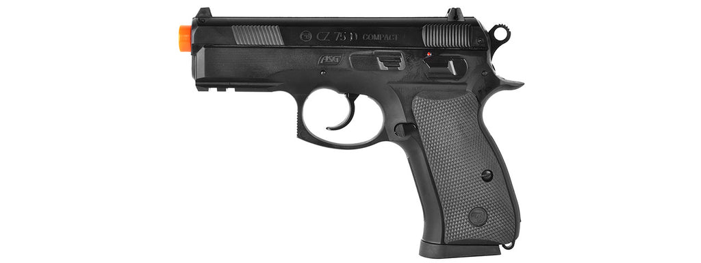 Asg Licensed Cz 75D Compact Spring Airsoft Pistol W/ Accessory Rail ...