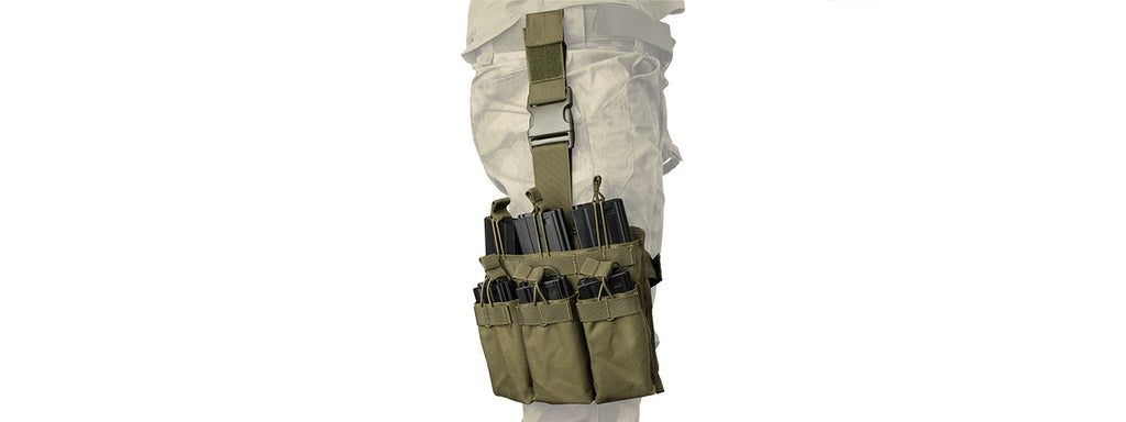 Lancer Tactical Drop Leg Six M4/M16 Magazine Panel (Od Green) Airsoft ...