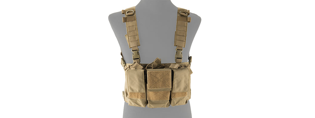 Lancer Tactical Adaptive Multi-Purpose Slim Chest Rig (Tan) Airsoft Gu ...