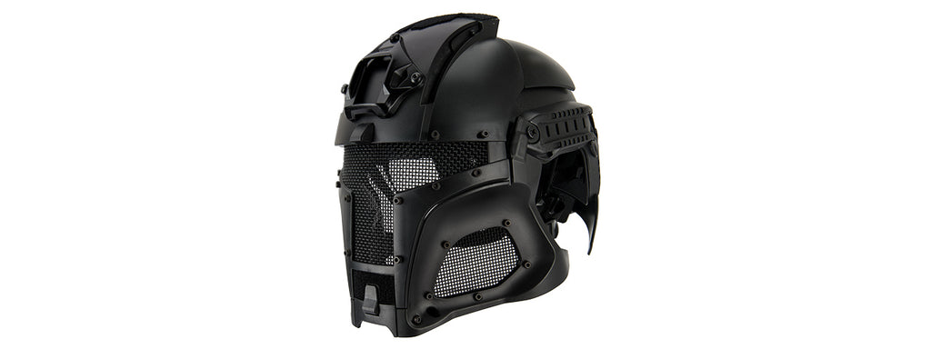 Interstellar Battle Trooper Full Face Airsoft Helmet (BLACK ...