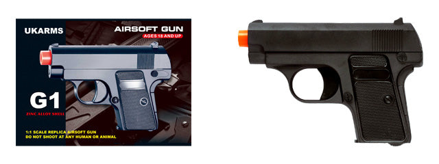 Airsoft Gun UK Arms Airsoft G1 Metal Spring Compact Pistol Black - Army ...