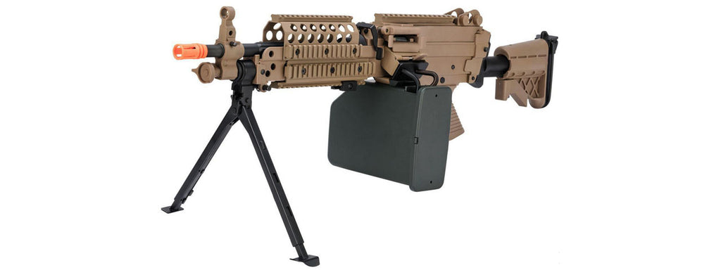 A&K MK46 M249 Saw Light Machine Gun w/ Polymer Receiver (Color: Tan) A ...