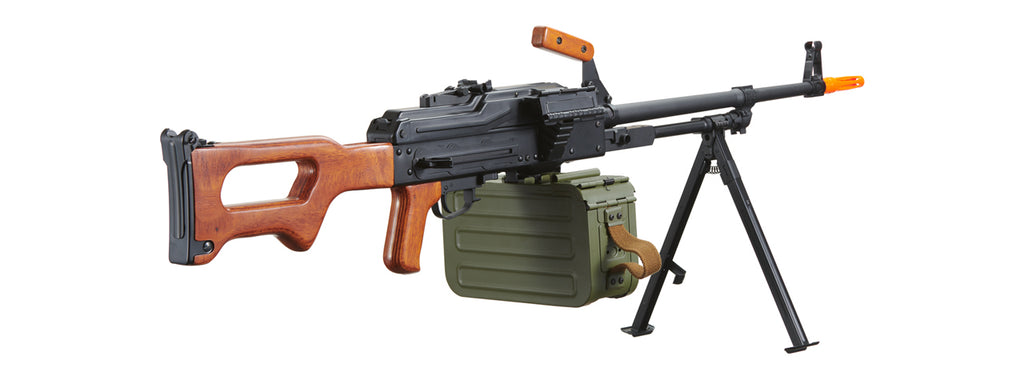 A&K PKM Russian Battlefield Squad Airsoft Machine Gun with Real Wood F ...