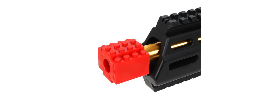 Laylax Block Series 14mm CCW Flash Hider (Color: Yellow) - Army AirsoftGuns