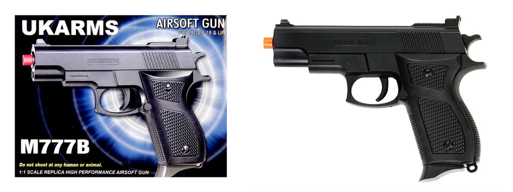 Ukarms M777B Spring Pistol in Black - Army AirsoftGuns