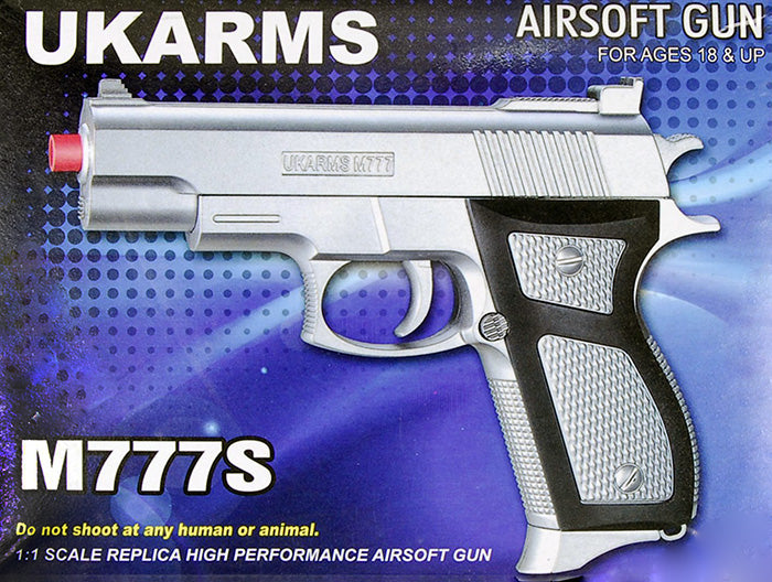 Ukarms M777S Spring Pistol in Silver - Army AirsoftGuns