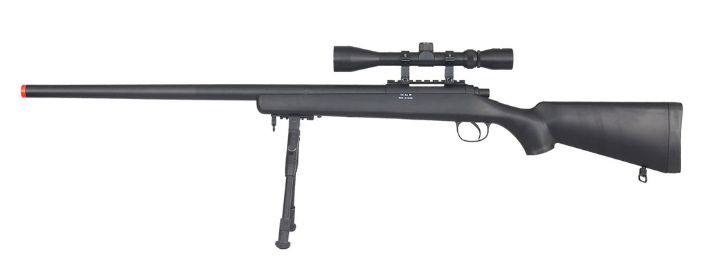 Uk Arms Airsoft Vsr-10 Bolt Action Rifle W/ Scope & Bipod - Black Airs ...