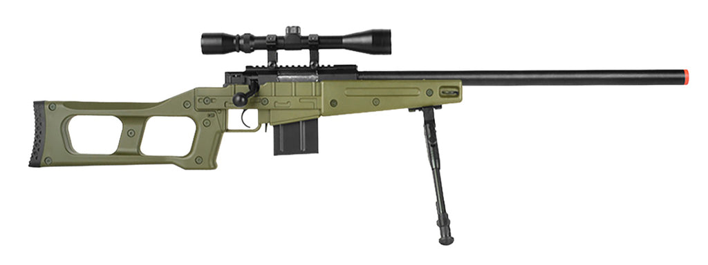 Mb4408D Mk96 Covert Airsoft Sniper Rifle W/ Scope & Bipod (Od Green ...