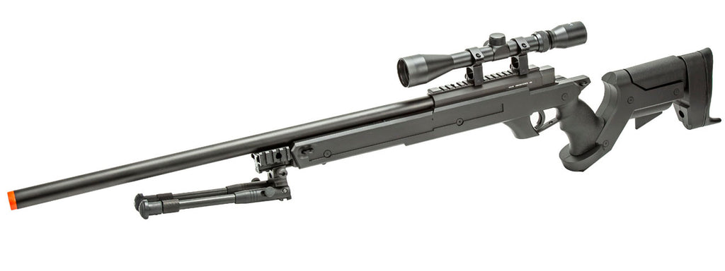 WellFire MBG22BAB Bolt Action Gas Powered Airsoft Sniper Rifle w/ Scop ...