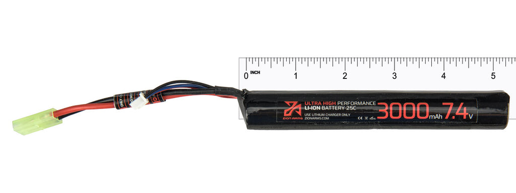 Zion Arms 7.4v 3000mAh Lithium-Ion Stick Type Battery (Tamiya Connecto ...
