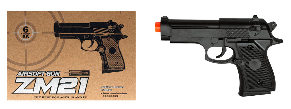 Cyma Metal Spring Powered Airsoft Compact M9 Pistol - Black ...